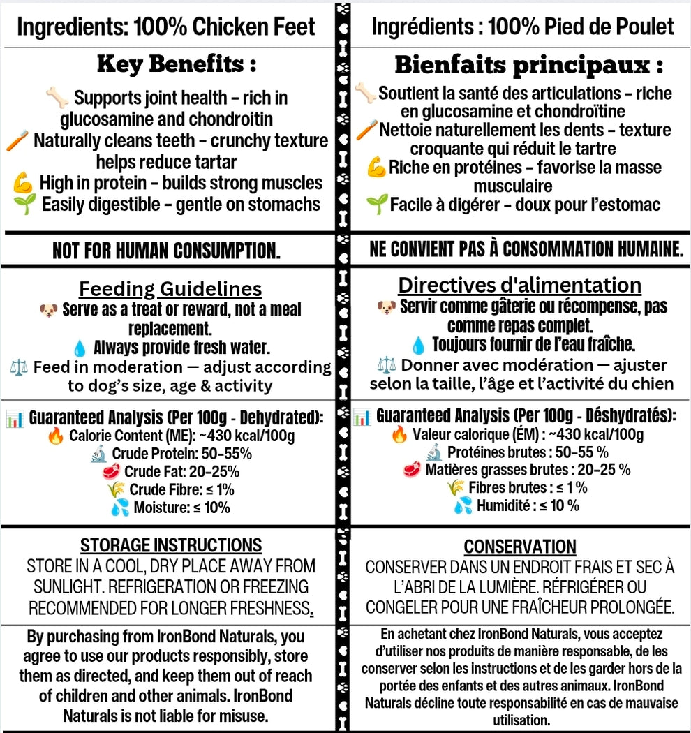 Dehydrated Chicken Feet (6 Pieces) – IronBond Naturals